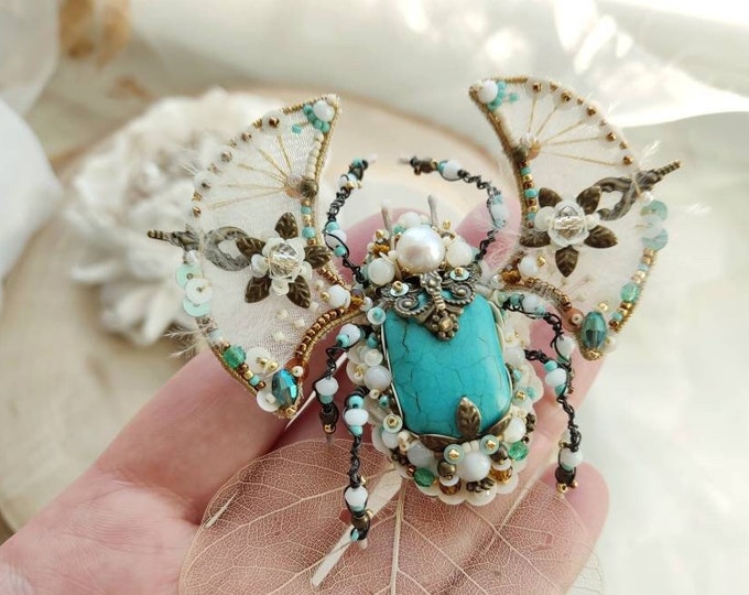 Egyptian Scarab Beetle Pin - Unique Insect Art Brooch - Etsy