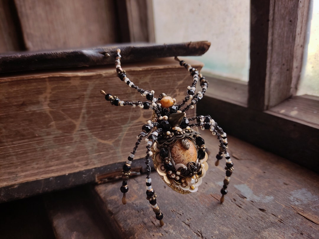 Spider Brooch, Spider Jewelry, Spider Pin, Bead Work, Statement Jewelry ...