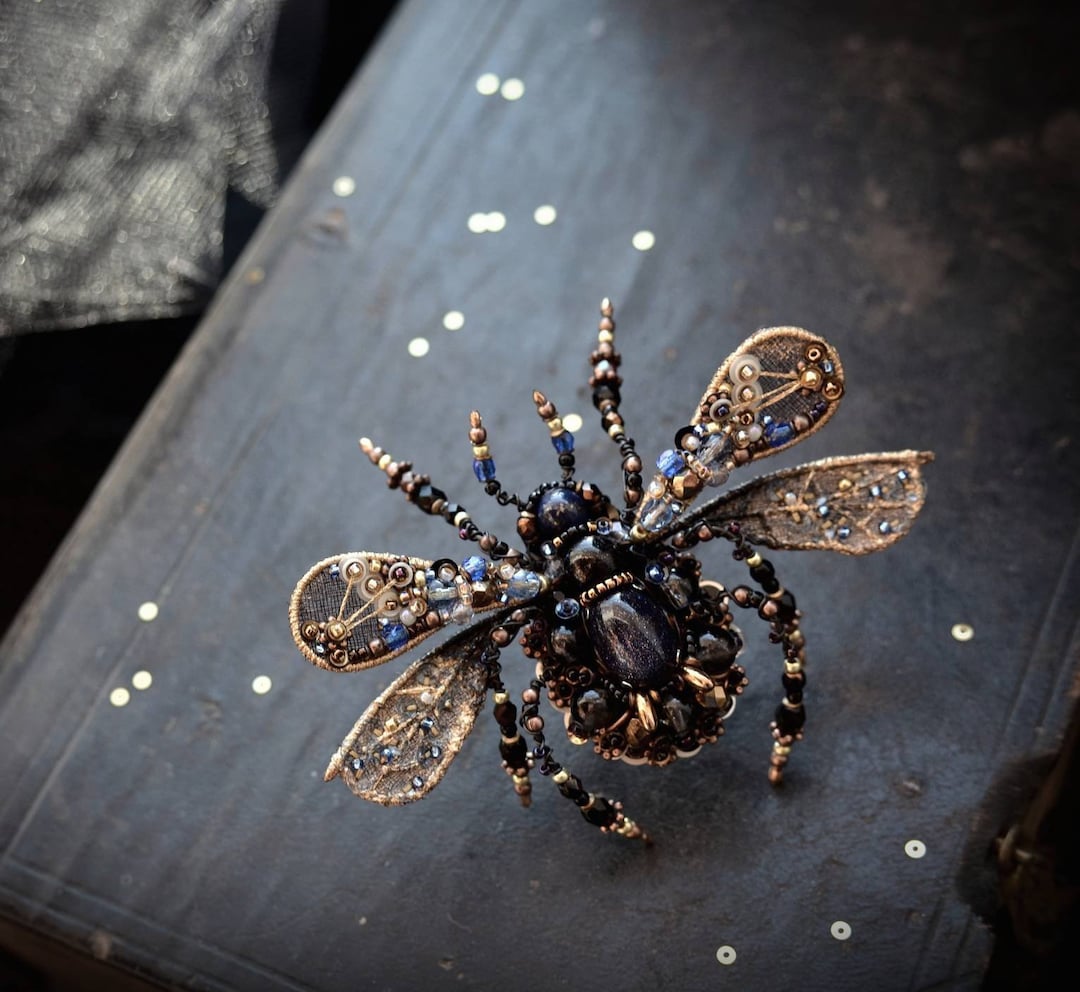 Insect Jewelry, Beetle Brooch, Embroidery, Art Jewelry, Gift for Her ...