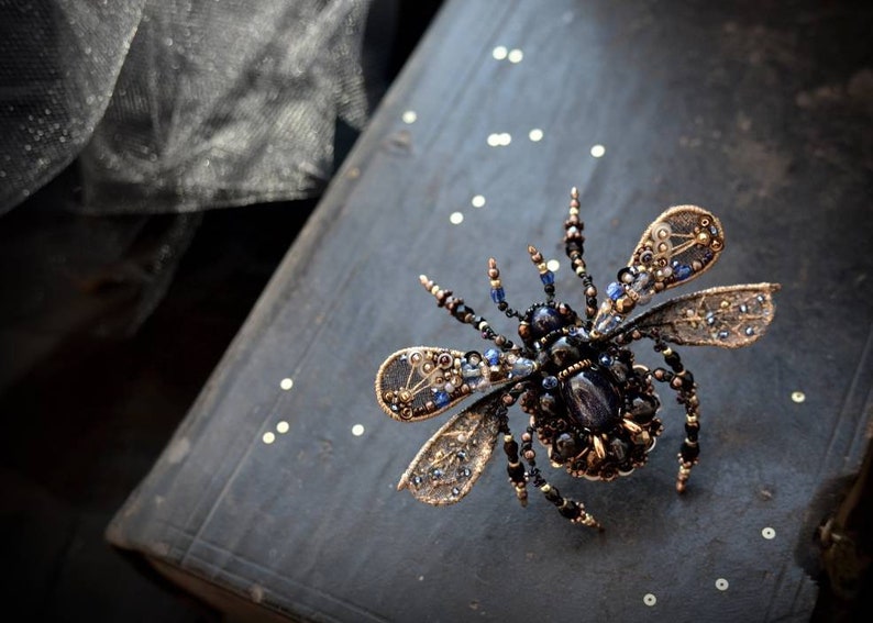 Insect Jewelry, Beetle Brooch, Embroidery, Art Jewelry, Gift for Her ...