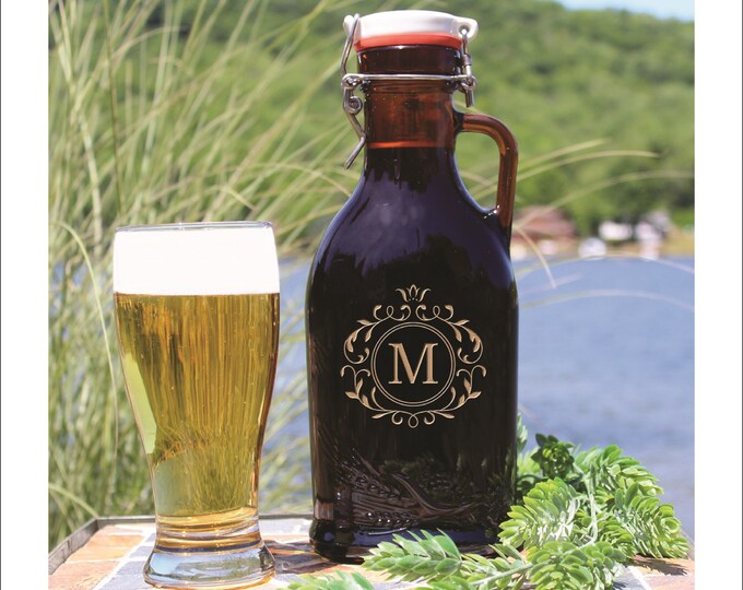 Custom Engraved Beer Growler With Ceramic Flip Top Real German Growler ...