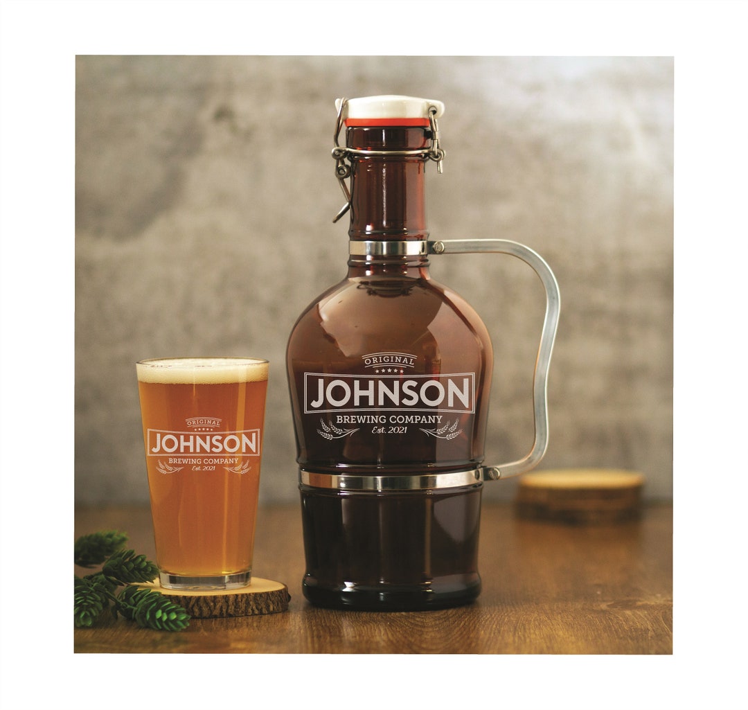 Custom Engraved Beer Growler With Ceramic Flip Top - Real German ...