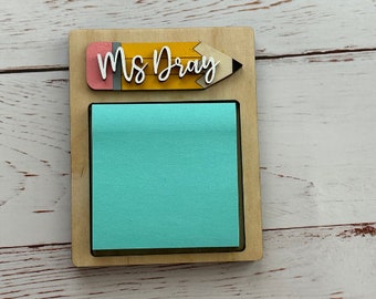 Teacher Sticky Note Holder, Best Teacher Ever, Secretary Gift, - Etsy