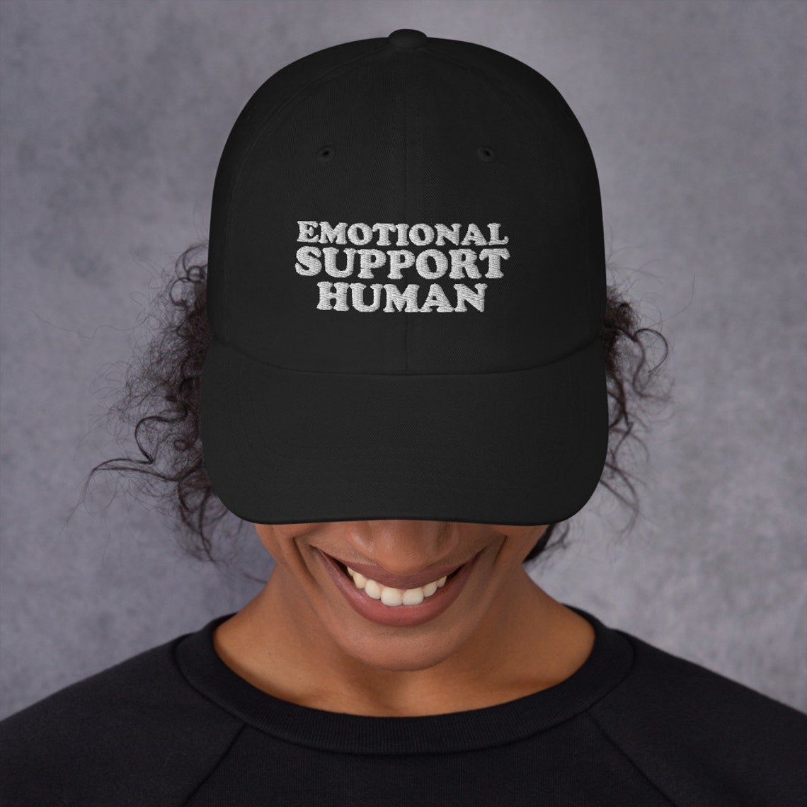 Emotional Support Human hat Low profile dad hat | Etsy