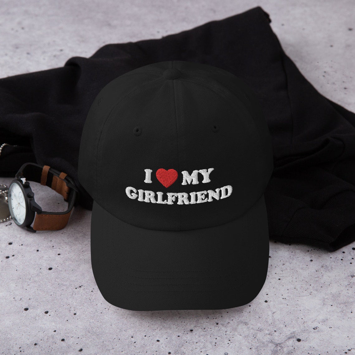 I Love My Girlfriend Hat Low Profile Dad Hat | Etsy