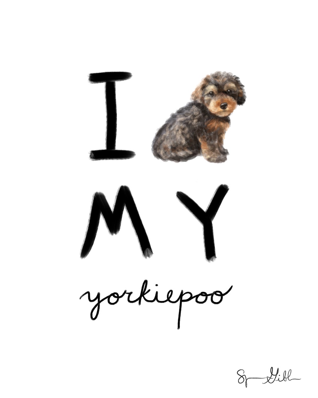 Yorkie Poo Love Print - Etsy