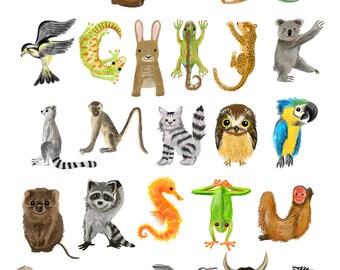 Hidden Animal Alphabet Garden Digital Download in JPG, PNG, PDF - Etsy