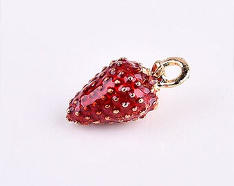 Strawberry charm | Etsy