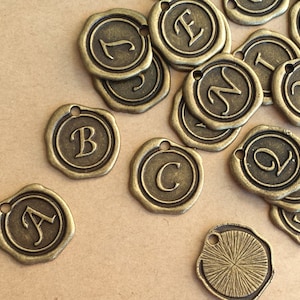 19mm Antique Bronze Initial Charms Antique Bronze Letter | Etsy