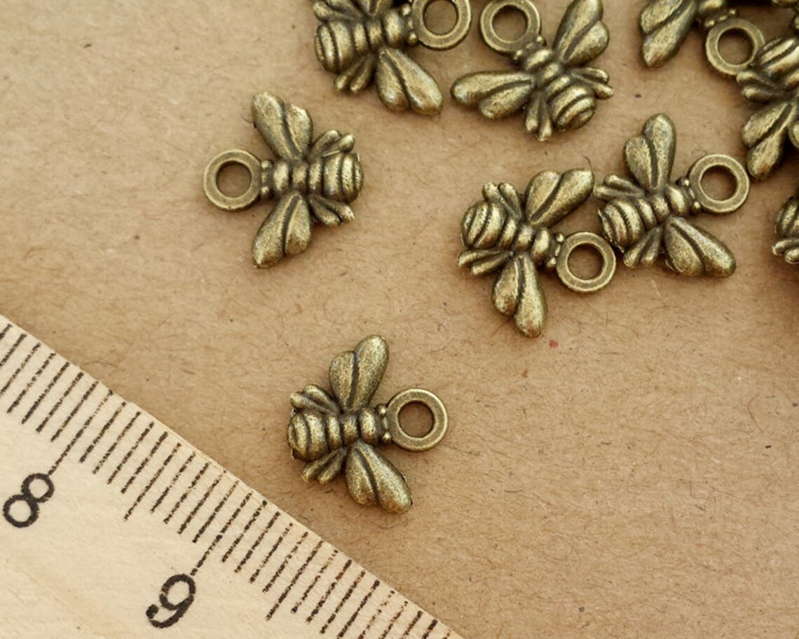 50pcs Cute Little Bee Charms 10x11mm Antique Bronze Bee - Etsy Australia