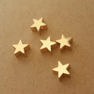 7x3mm Gold Star, 18k Gold Plated Tiny Star, Golden Star Bead, Mini Star ...
