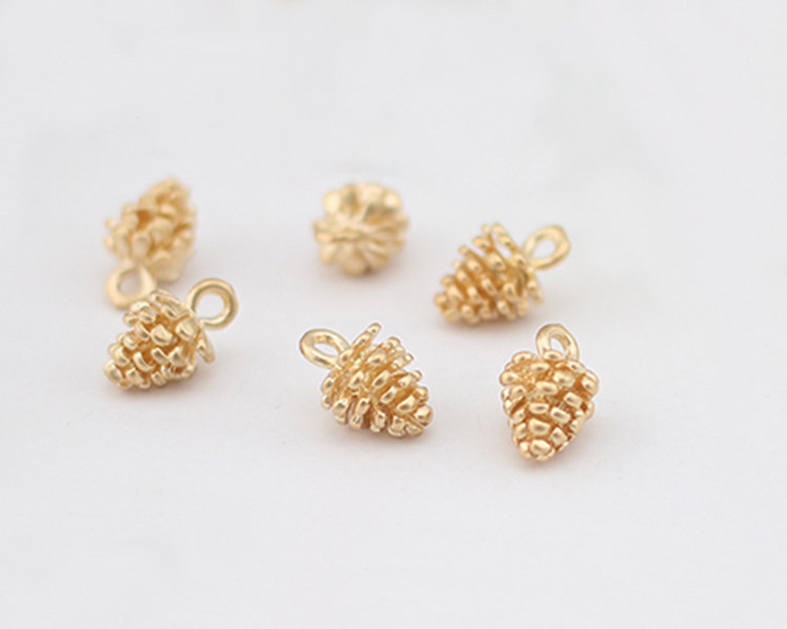 2pcs Cone Charms 8x7mm Gold Silver Rose Golden Brass - Etsy