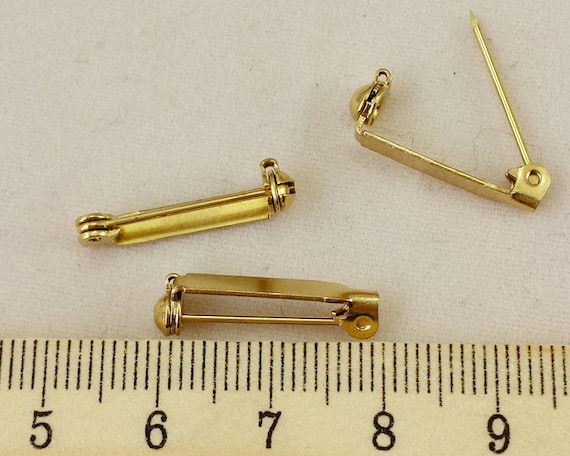 10pcs 3x20mm brass Brooch Back Bar Pins golden Tone Brooch | Etsy