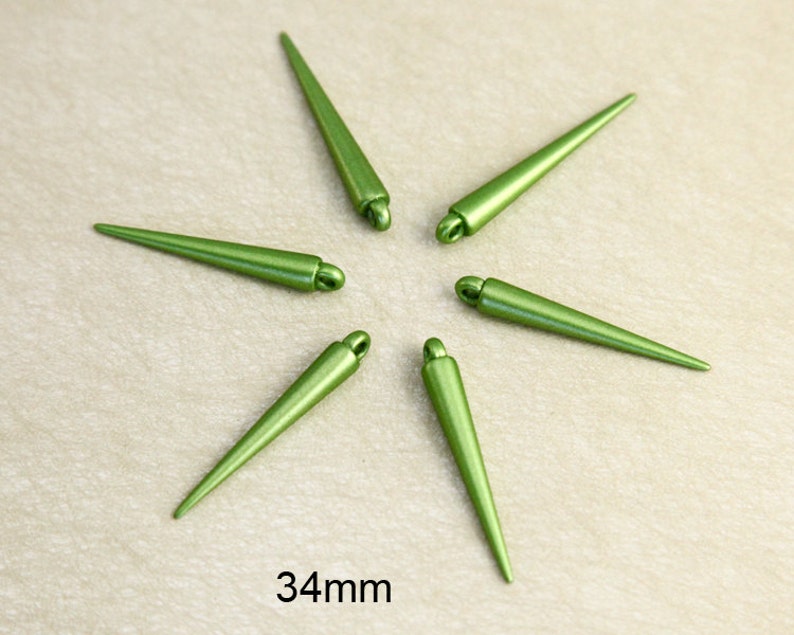 40pcs 5×34mm Green Needle Awl Charm, 3D Awls Sewing Needles Pricker ...