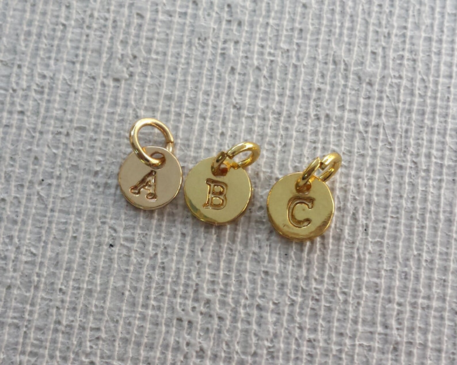 6mm Mini Round Letters Charm Plated 18k Gold Tiny Letters - Etsy