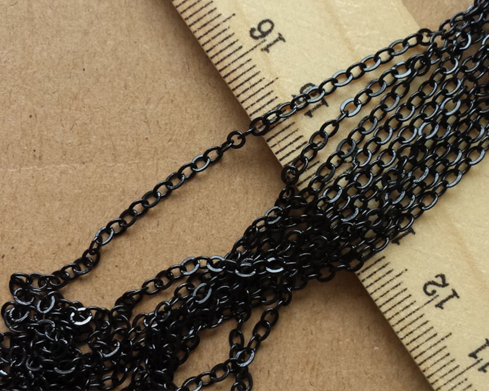 5 Meters Black Oval Chain Links Chain Enamel Black Iron Chain - Etsy
