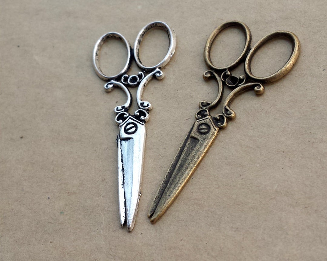10 Pcs 25*60mm Vintage Style Scissors Charms ,antique Bronze Scissors ...