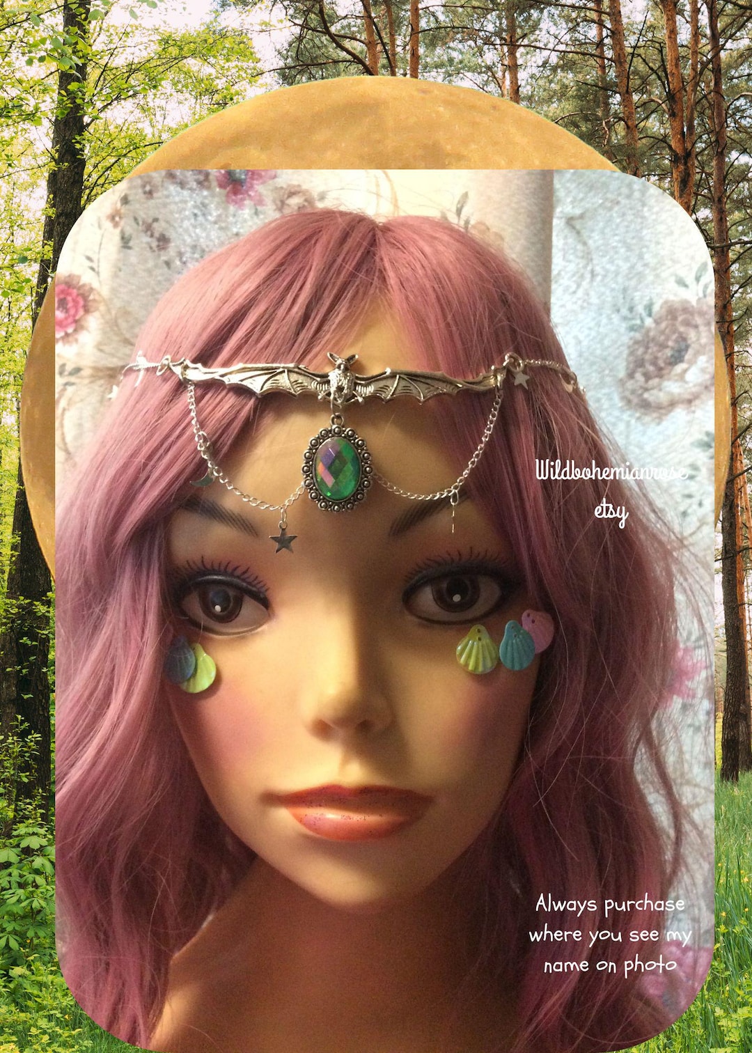 Bat Gothic Celestial Headpiece Crown Tiara Goddess Elf Renaissance ...