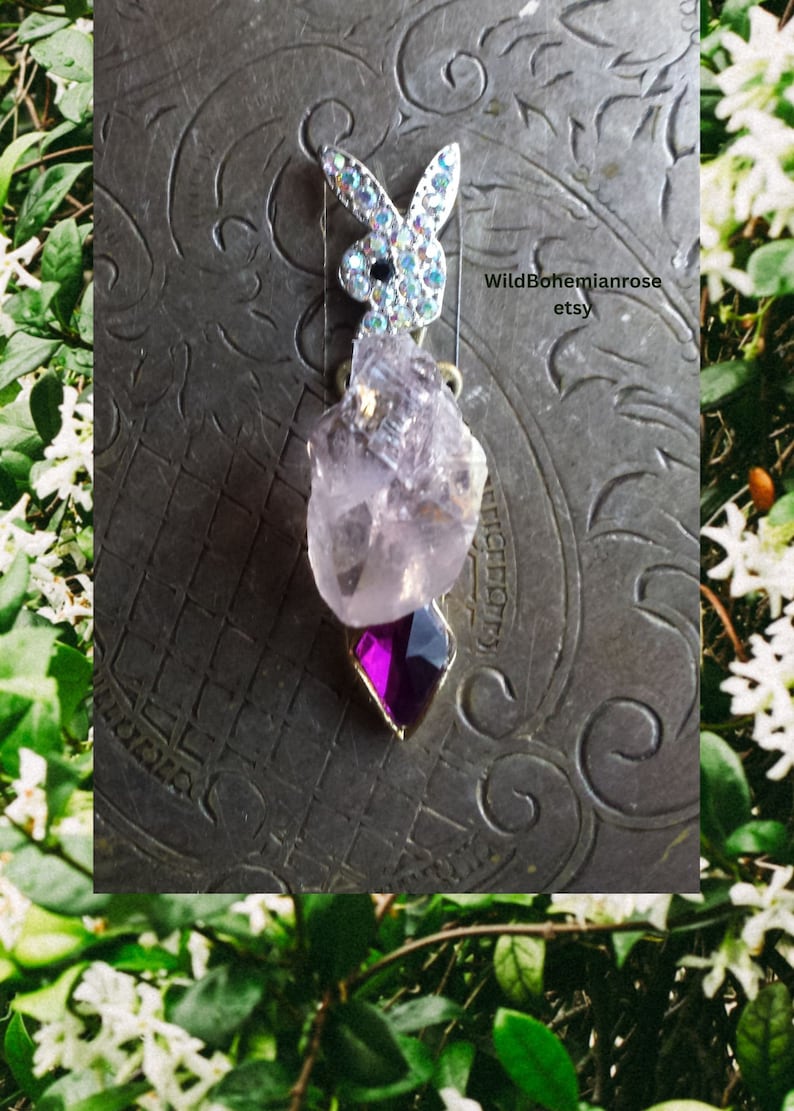 Bunny Amethyst Gemstone Bindi, Tribal Fusion Bindi, Third Eye Bindi ...