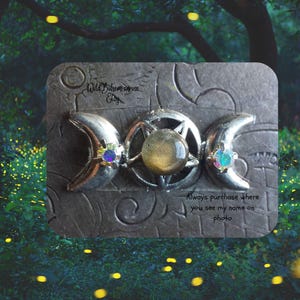 Magic Goddess Moonstone Bindihecate Triple Moon Bindi,pentagram Bindi ...