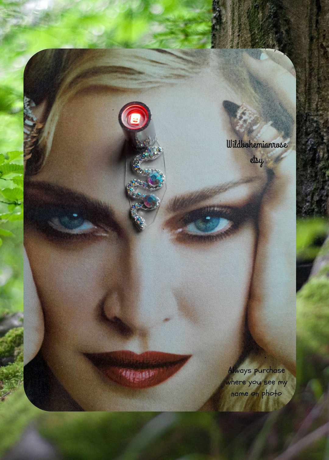 Snake Light up Bindi, Tribal Fusion Bindi,third Eye, Witchy Face Jewel ...
