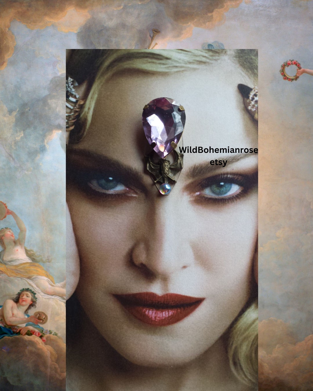 New Bat Crystal Bindi,vampire Bindi,gothic Bindi,festival,tribal Fusion ...