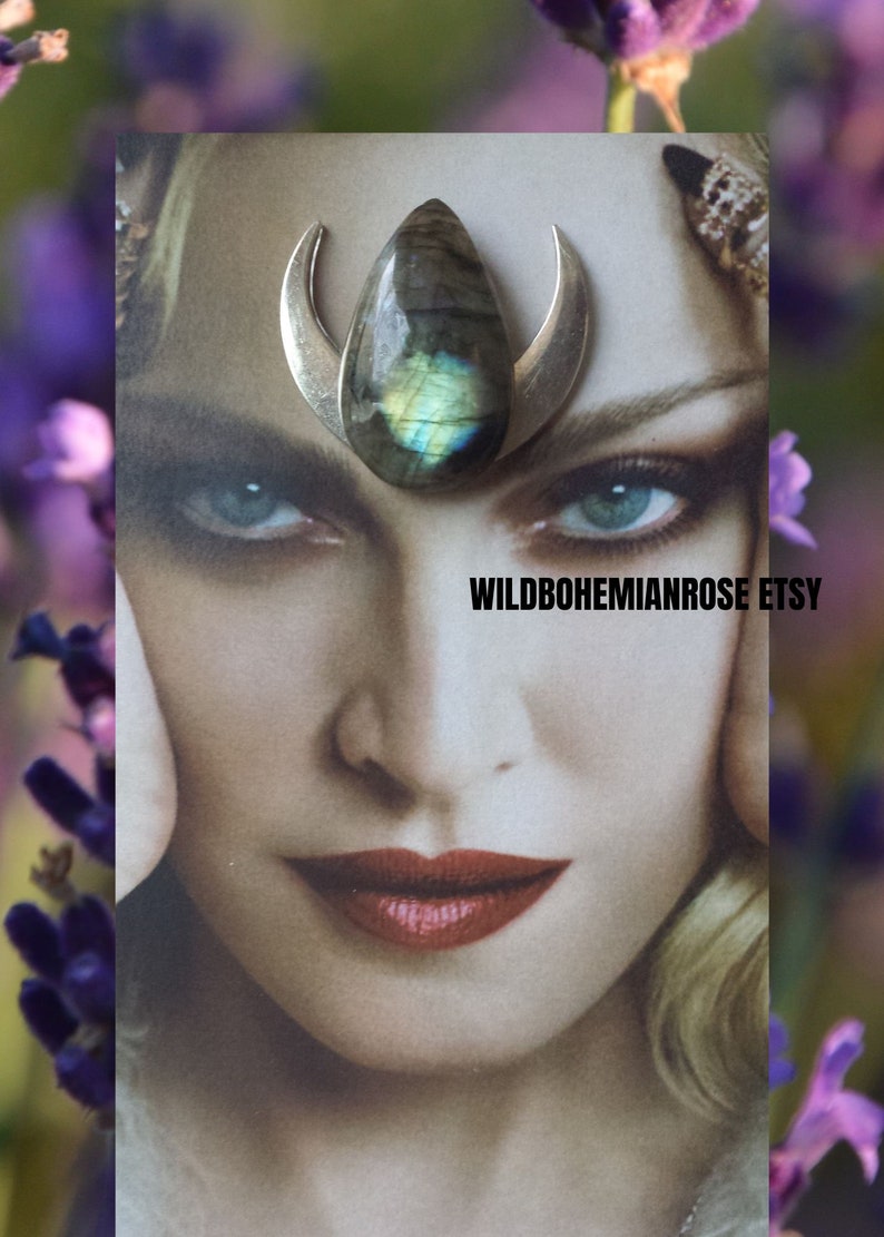 Moon Moonstone Gemstone Bindi, Tribal Fusion Bindi, Third Eye, Boho ...