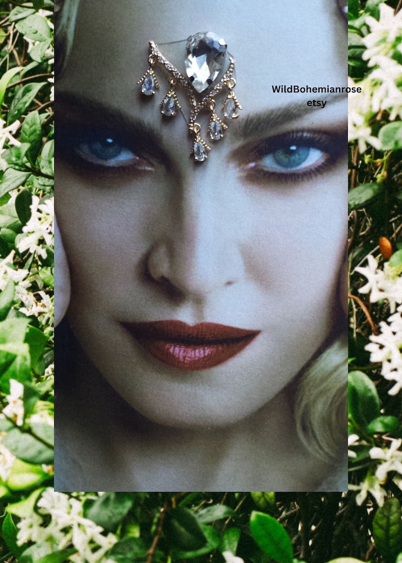 New Fancy Diamond Bindi, Crystal Headpiece, Wedding Accessory, Tribal ...