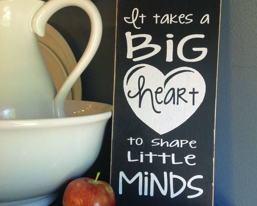 Great Teacher Gift it Takes a Big Heart to Shape Little - Etsy