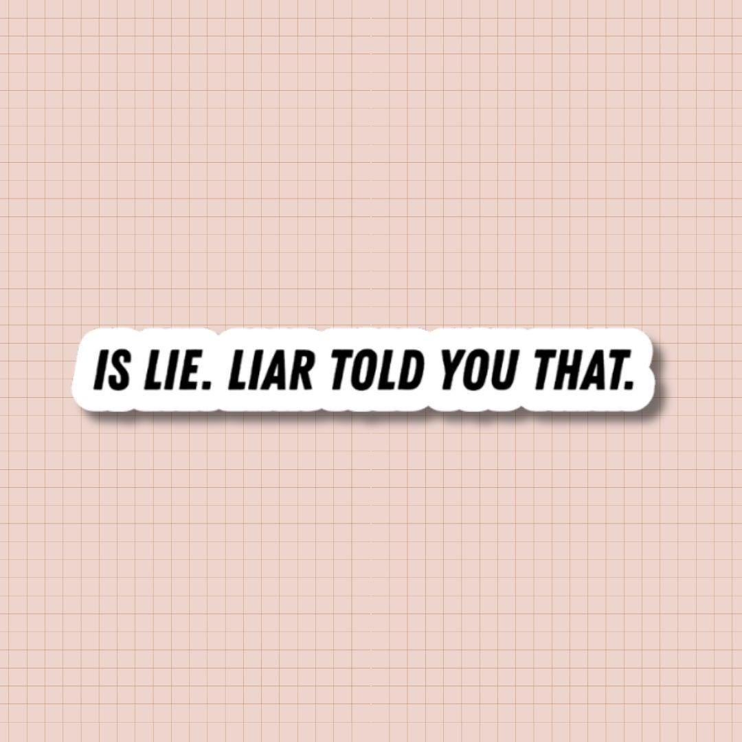 Is Lie Liar Told You That Vinyl Sticker | Iilya Rozanov | Heated ...