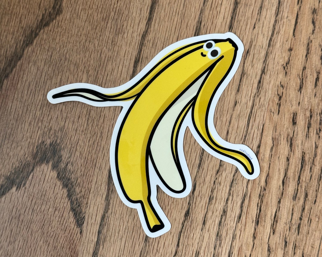 Durable Vinyl Sticker, Banana Peel Prank Sticker, Slapstick Humor- All ...