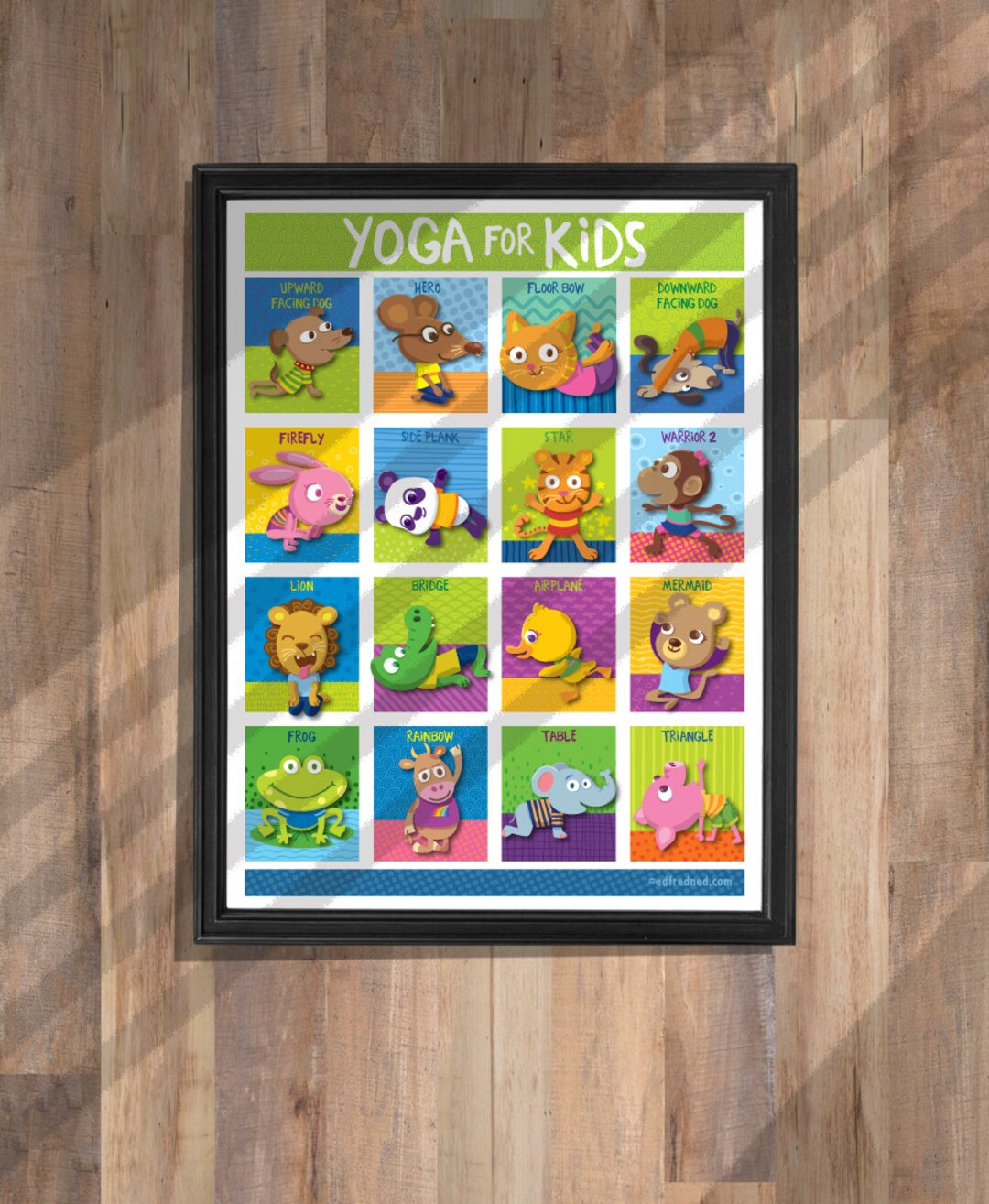 Yoga for Kids Cute Animal Poses Poster/print, Kids Do Yoga, Yoga ...