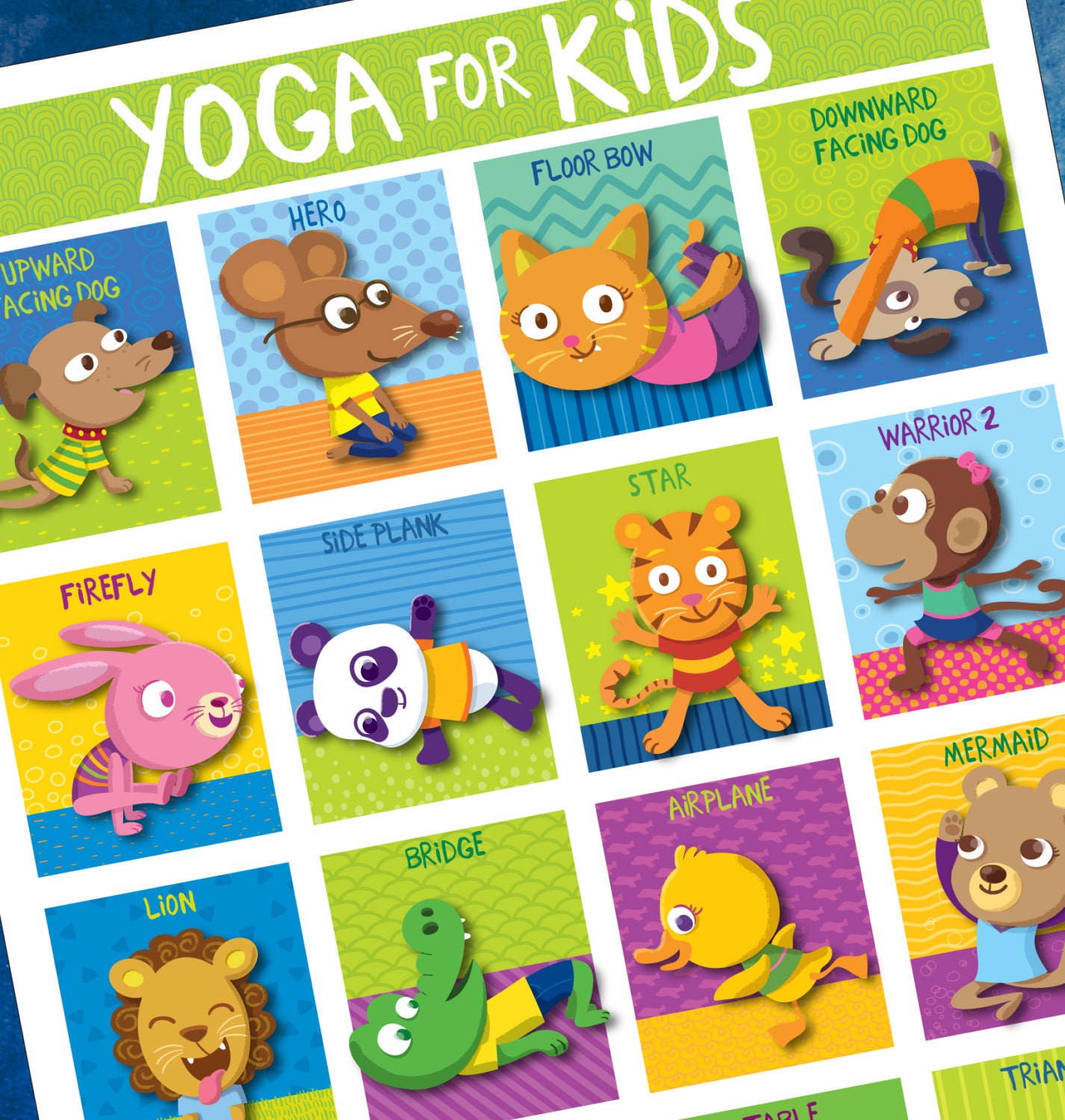 Yoga for Kids Cute Animal Poses Poster/print, Kids Do Yoga, Yoga ...