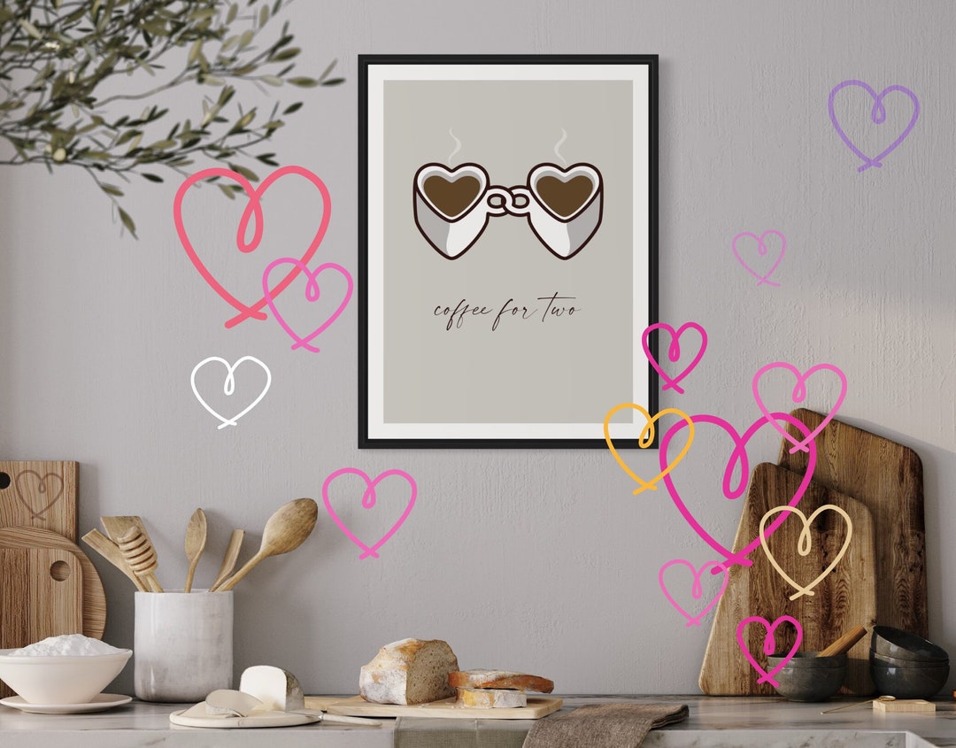 Coffee Lovers Digital Print Wall Art, Coffee for Two, Coffee Corner ...