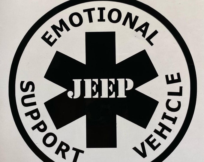 JEEP - Emotional Support Vehicle Decal - Etsy