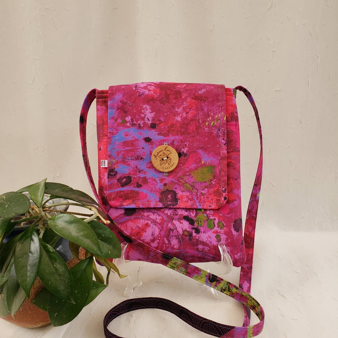 Crossbody Bag, Hot Pink, Purple and Green, Oh My! Purple Lining, 2 ...
