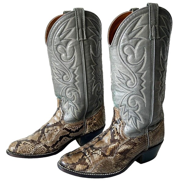 Snake Skin Boots - Etsy