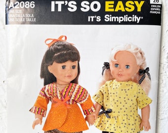 Simplicity 18 Doll Clothes Sewing Pattern 2086 - Etsy