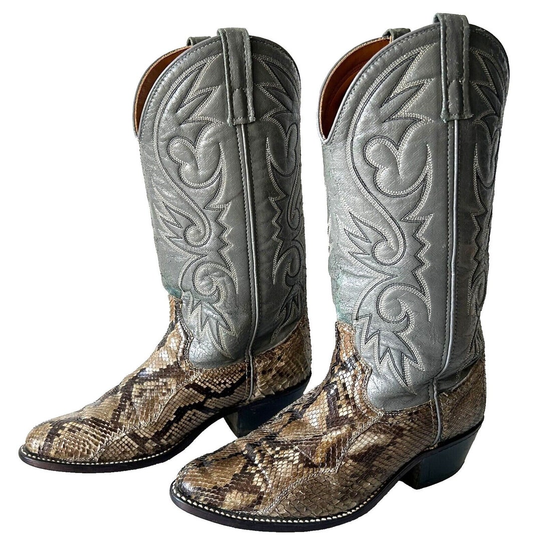Vintage Acme Snake Skin Western Cowboy Boots Men's Size 7.5D Made in ...