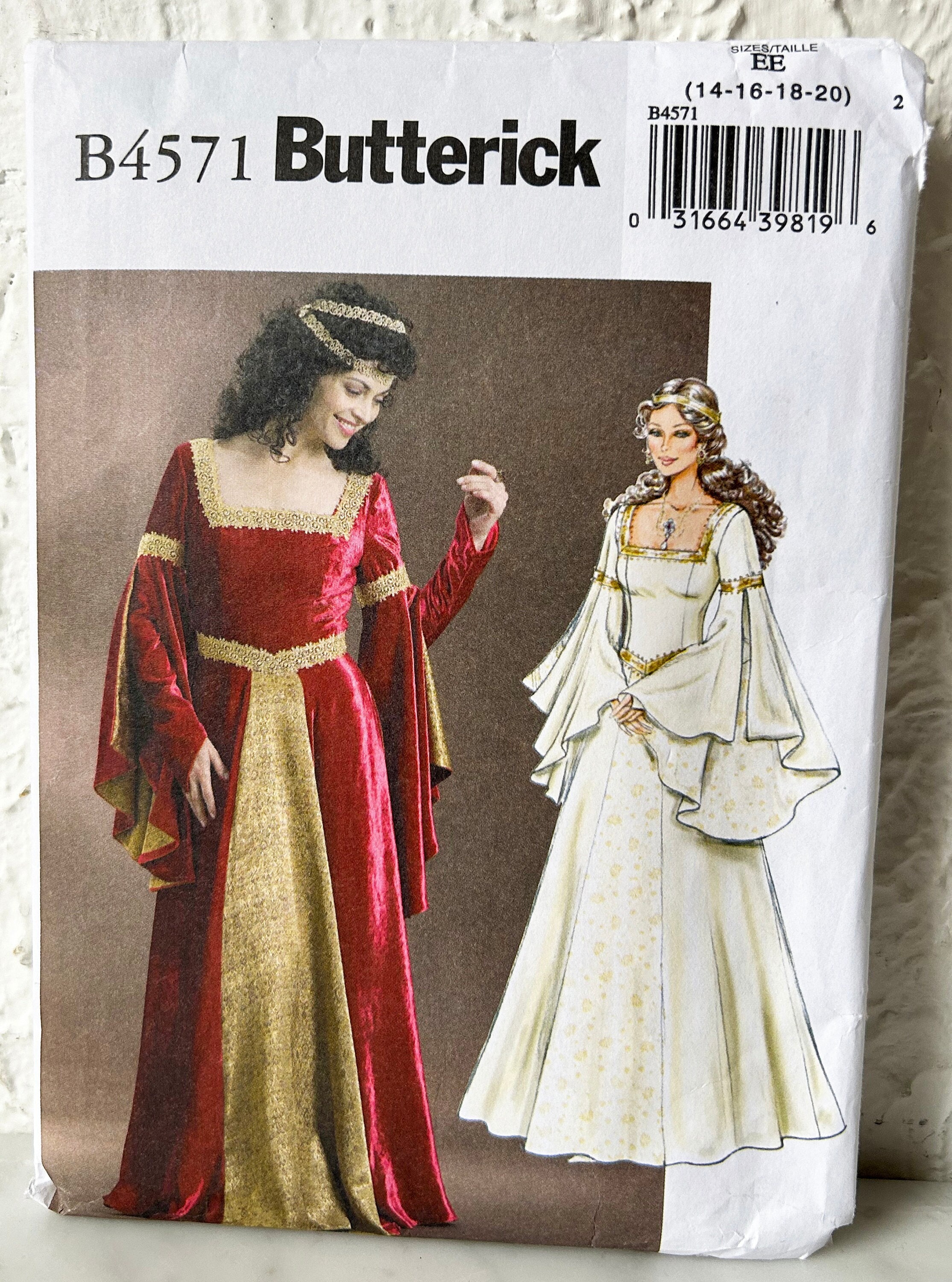 Butterick Princess Dress Medieval Costume Sewing Pattern B4571 Misses ...