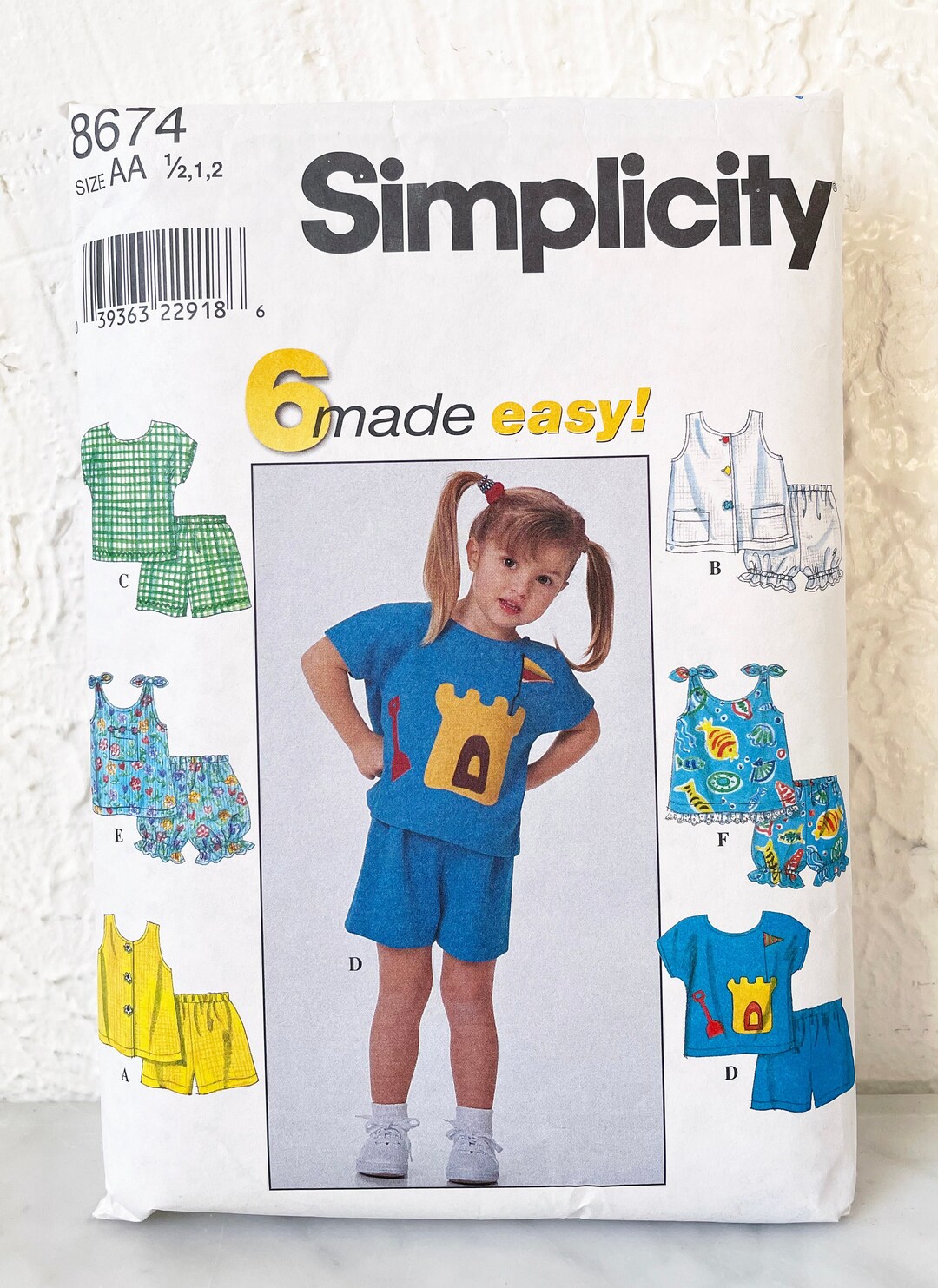 Simplicity Sewing Pattern 8674 Toddlers' 6 Made Easy Tops & Shorts ...