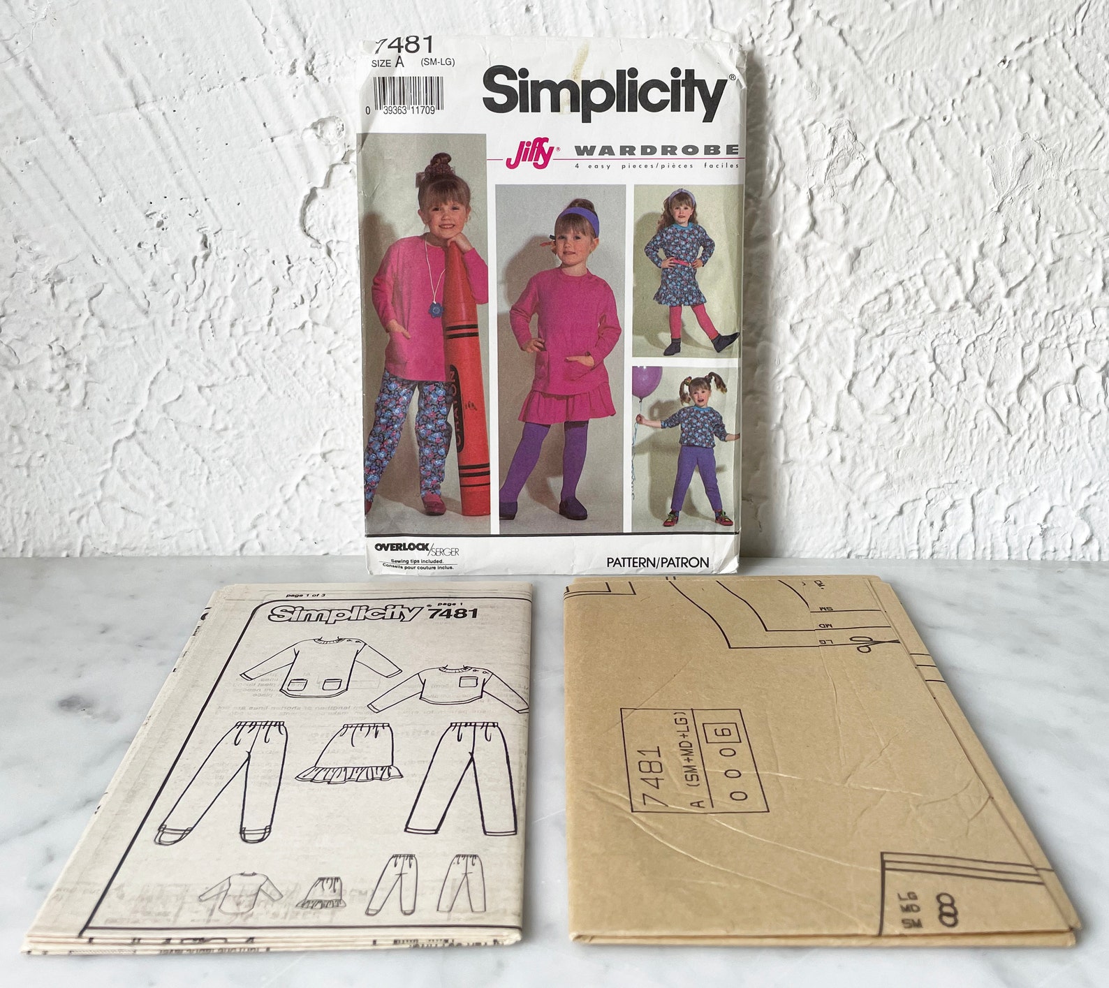 Simplicity Jiffy Wardrobe Sewing Pattern 7481 Girls Knit Pants Skirt Top Sizes Sm-lg Uncut - Etsy