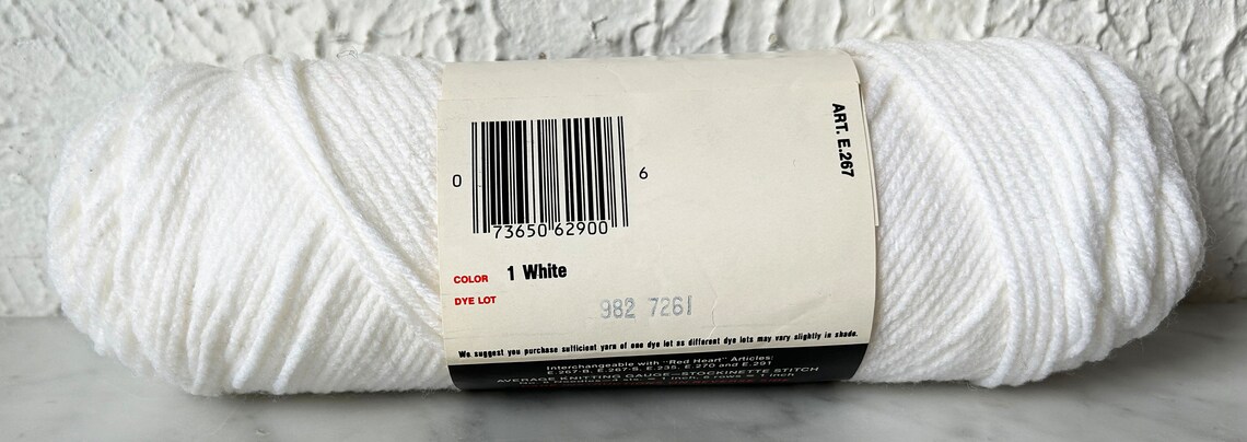 Vintage Red Heart 4 Ply Wintuk Orlon Acrylic Yarn - 1 Skein White #1 - Etsy