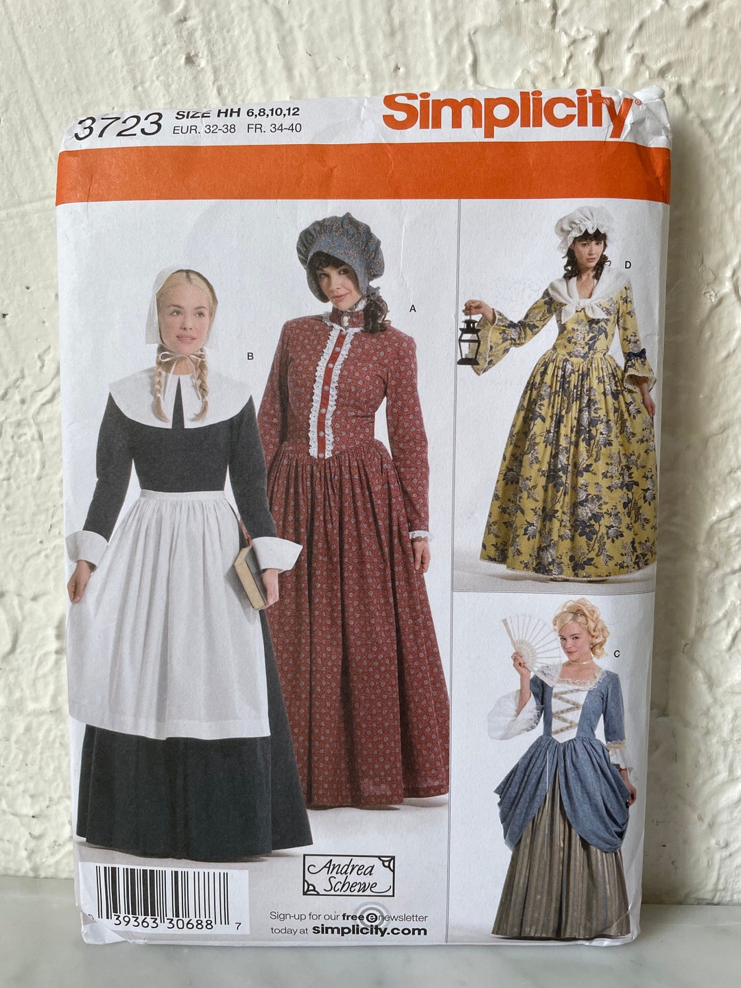 Simplicity Colonial Pilgrim Prairie Highlander Dresses Cap Costume ...