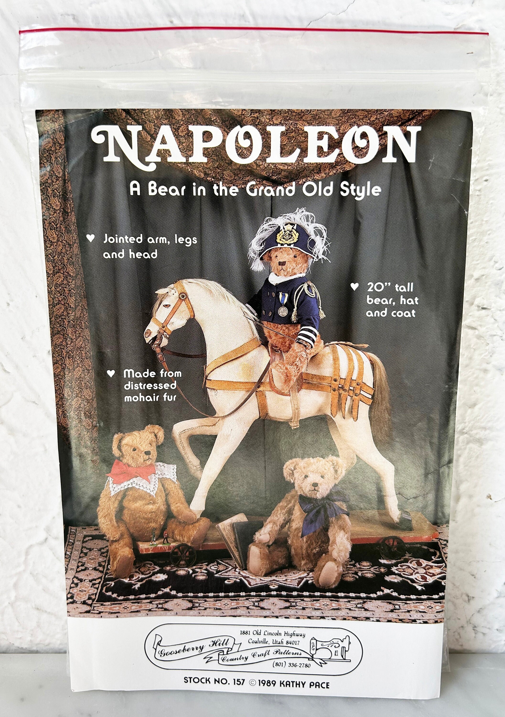 Napoleon Bear Jointed 20" Bear Sewing Pattern Goosberry Hill Country ...