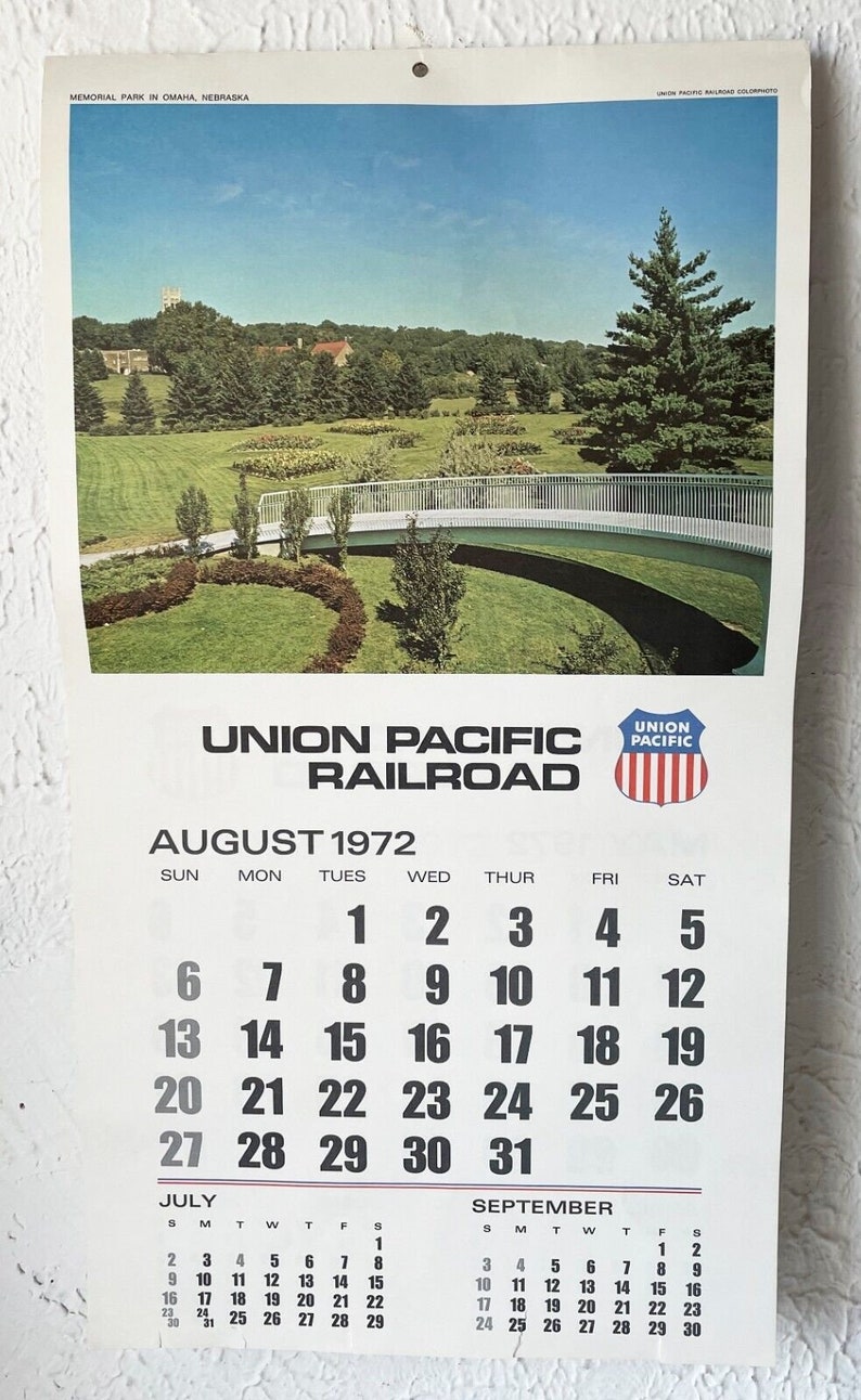 Union Pacific Railroad Wall Calendar Vintage 1972 US Landscape ...