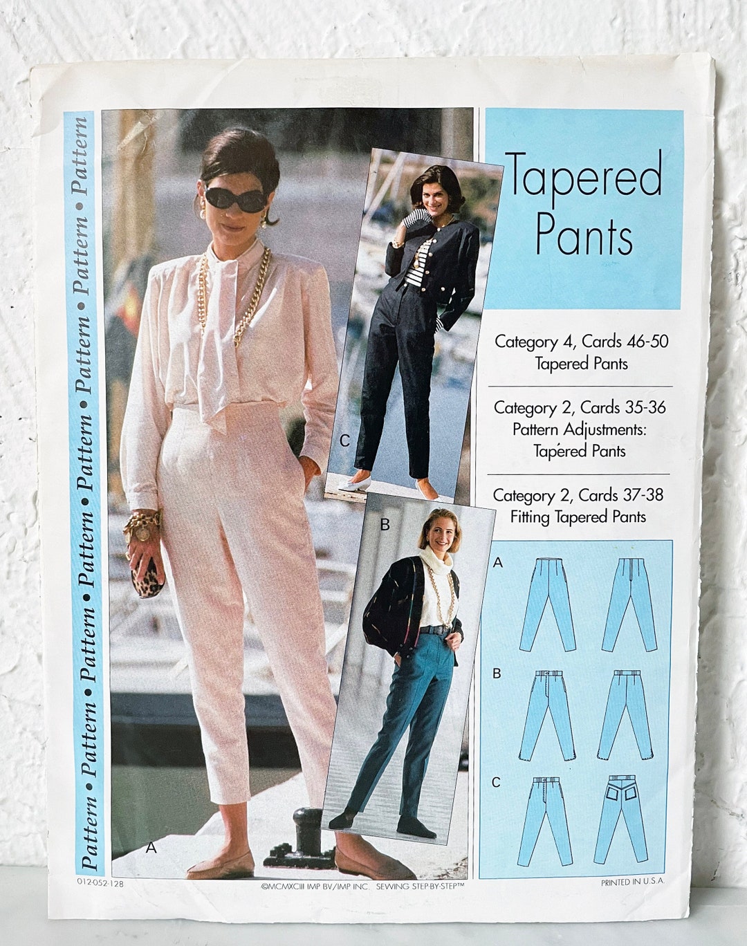 Sewing Step-by-step Pattern Tapered Pants-3 Styles Misses' Sizes 4-22 ...
