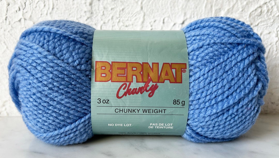Vintage Bernat Chunky Worsted Weight Acrylic Yarn - 1 Skein Azure Blue ...