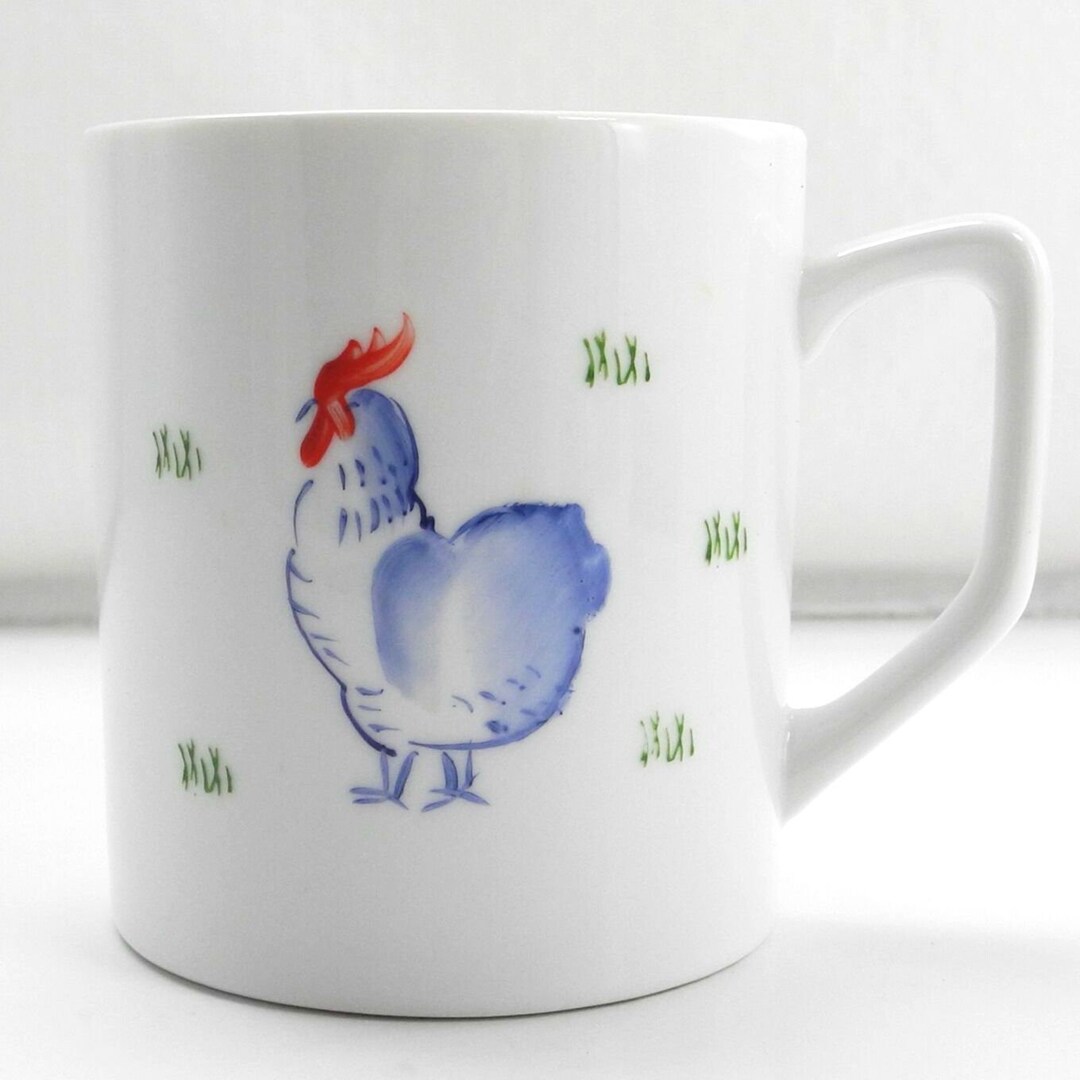 BIA Cordon Bleu Handpainted Blue Rooster White Mug - C. Steel ...