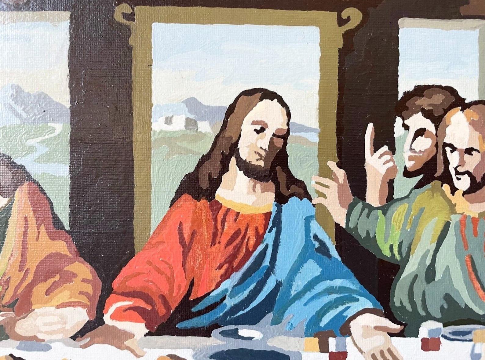 The Last Supper Paint by Number Completed & Framed Painting Vintage 18 ...